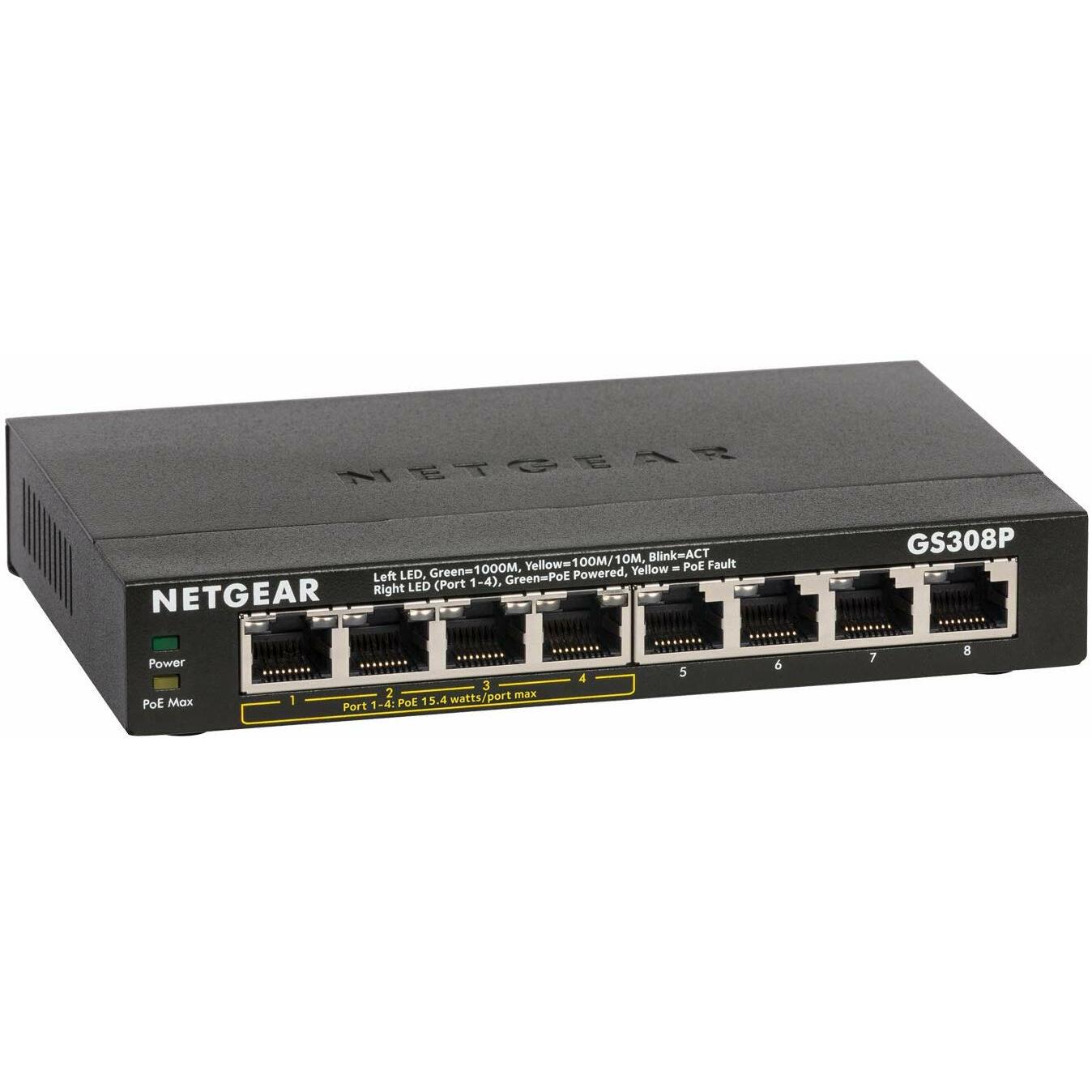 Netgear 8-Port Gigabit Ethernet PoE Network Switch, Hub, Internet ... Netgear 8-Port Gigabit Ethernet PoE Network Switch, Hub, Internet ...