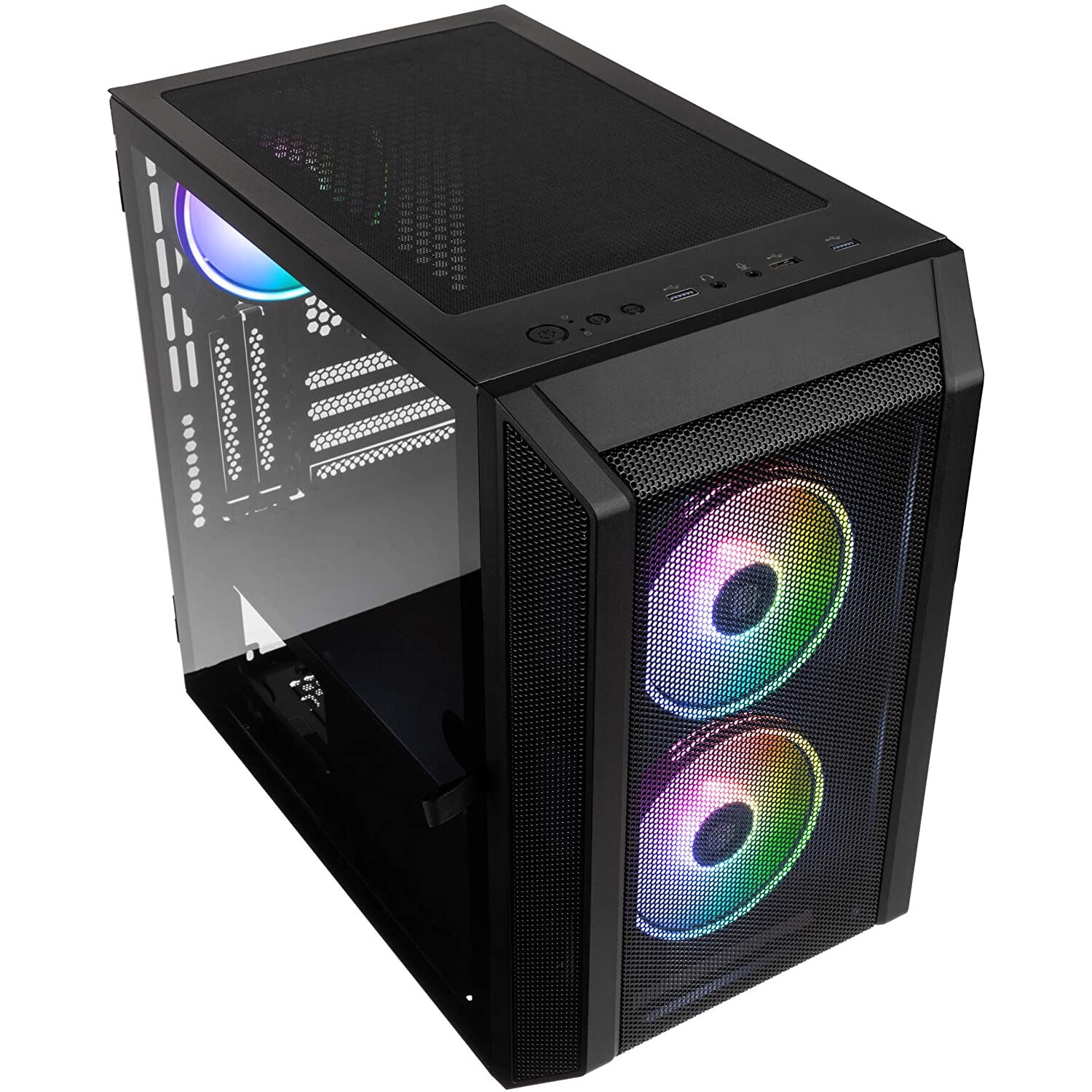 Kolink Citadel Micro ATX Gaming Case - Black Mesh Front with RGB Fans ...