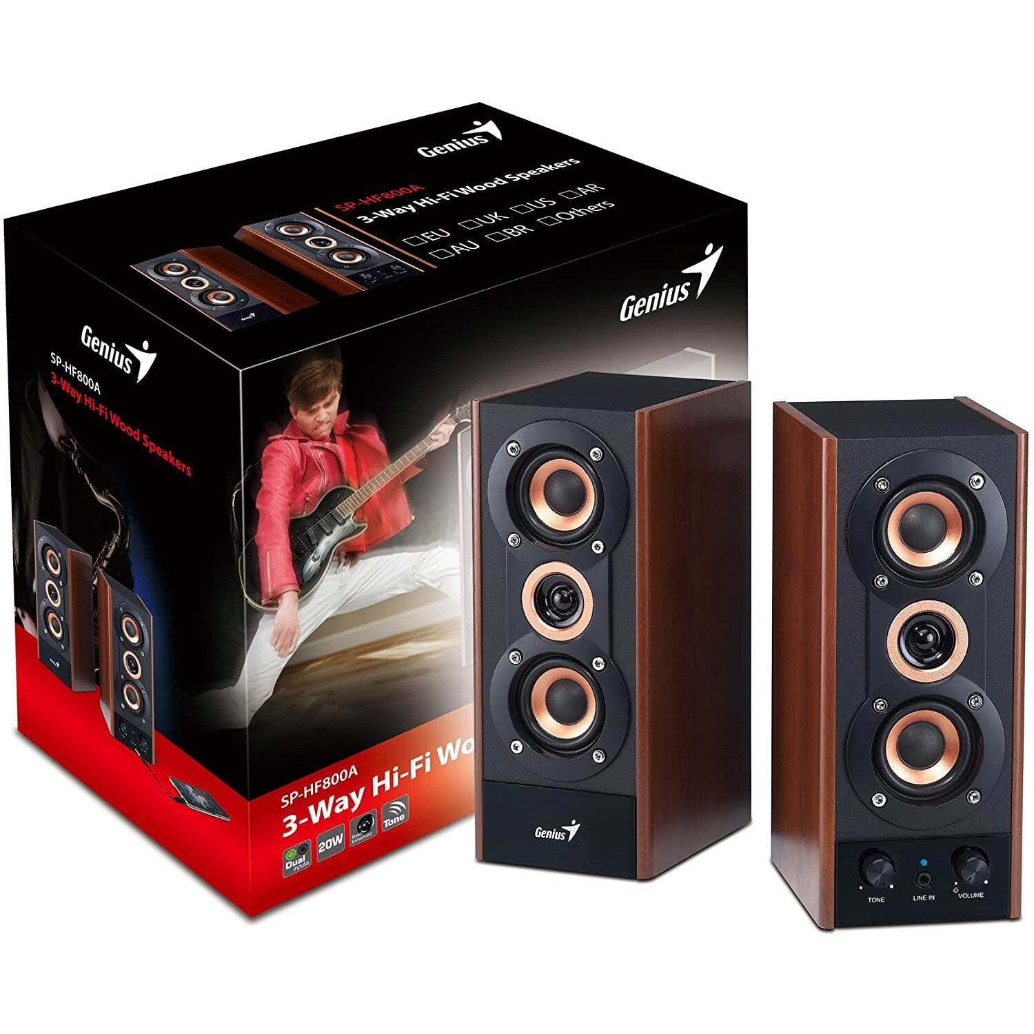 Genius SP-HF180 speaker kit - Wooden - USB Powered | Falcon Computers