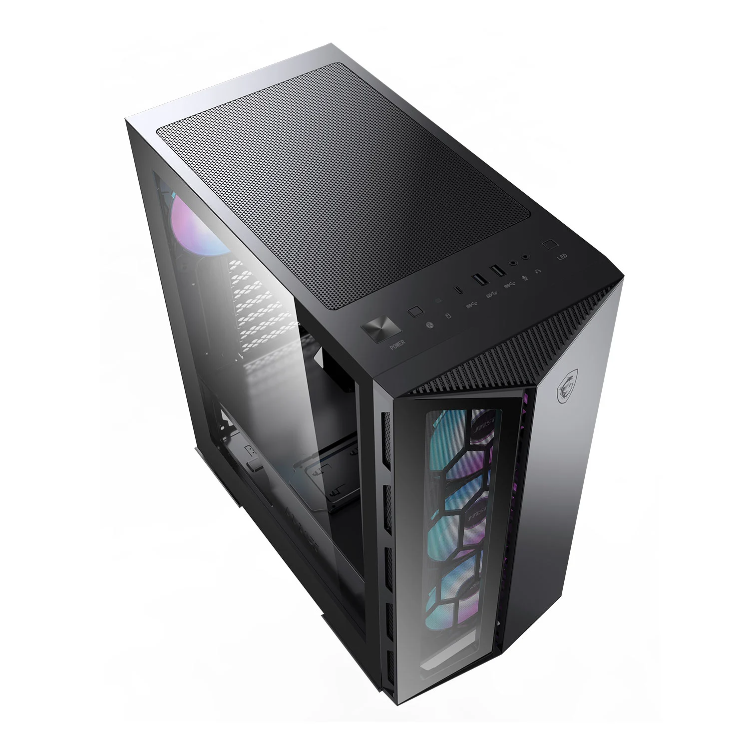 MSI MPG GUNGNIR 110R Black Mid Tower Tempered Glass PC Gaming Case ...