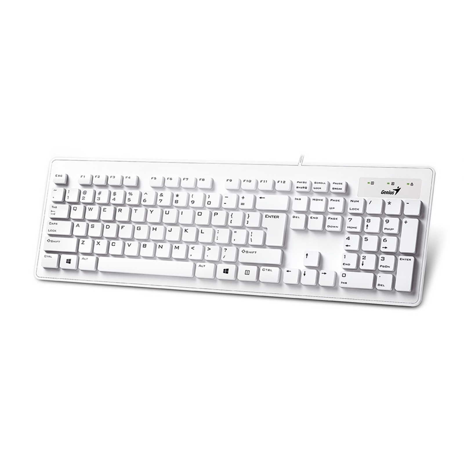 Genius USB Slimstar 130 UK Keyboard 104 Keys, White | Falcon Computers