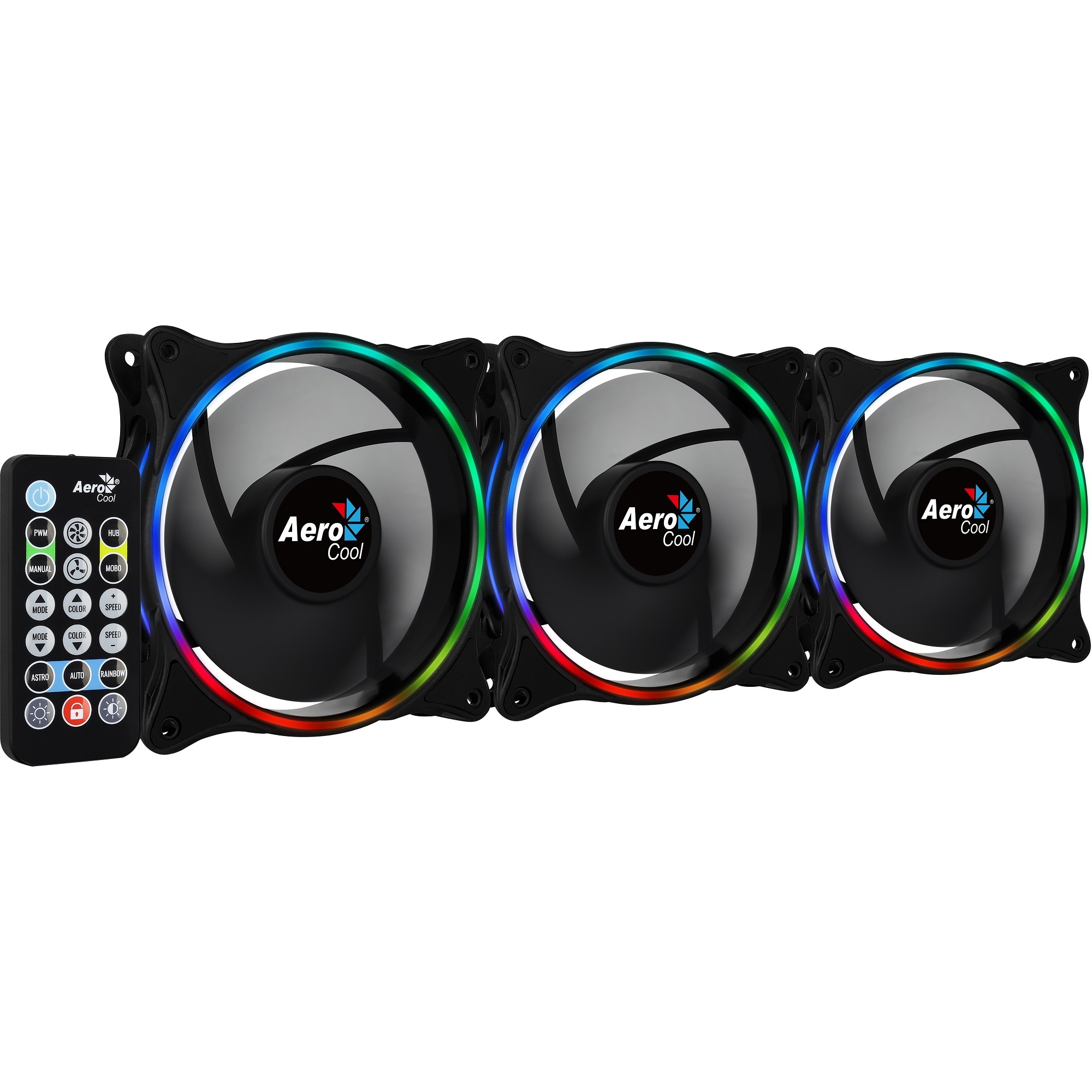 Aerocool Eclipse 12 Pro 120 MM ARGB FANS x 3 with H66F RGB Control Hub ...