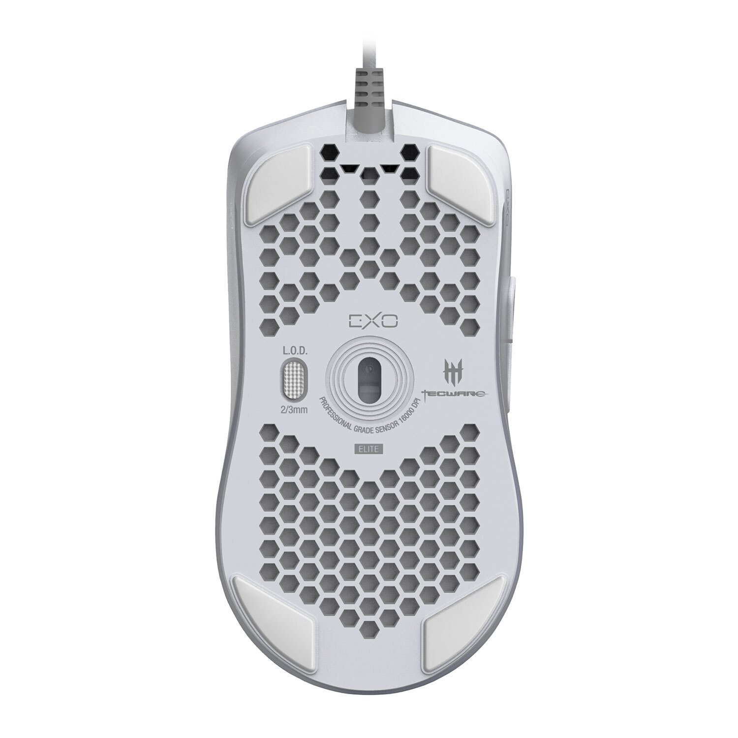 Tecware Exo Elite Lightweight Gaming Mouse Matte White Falcon Computers