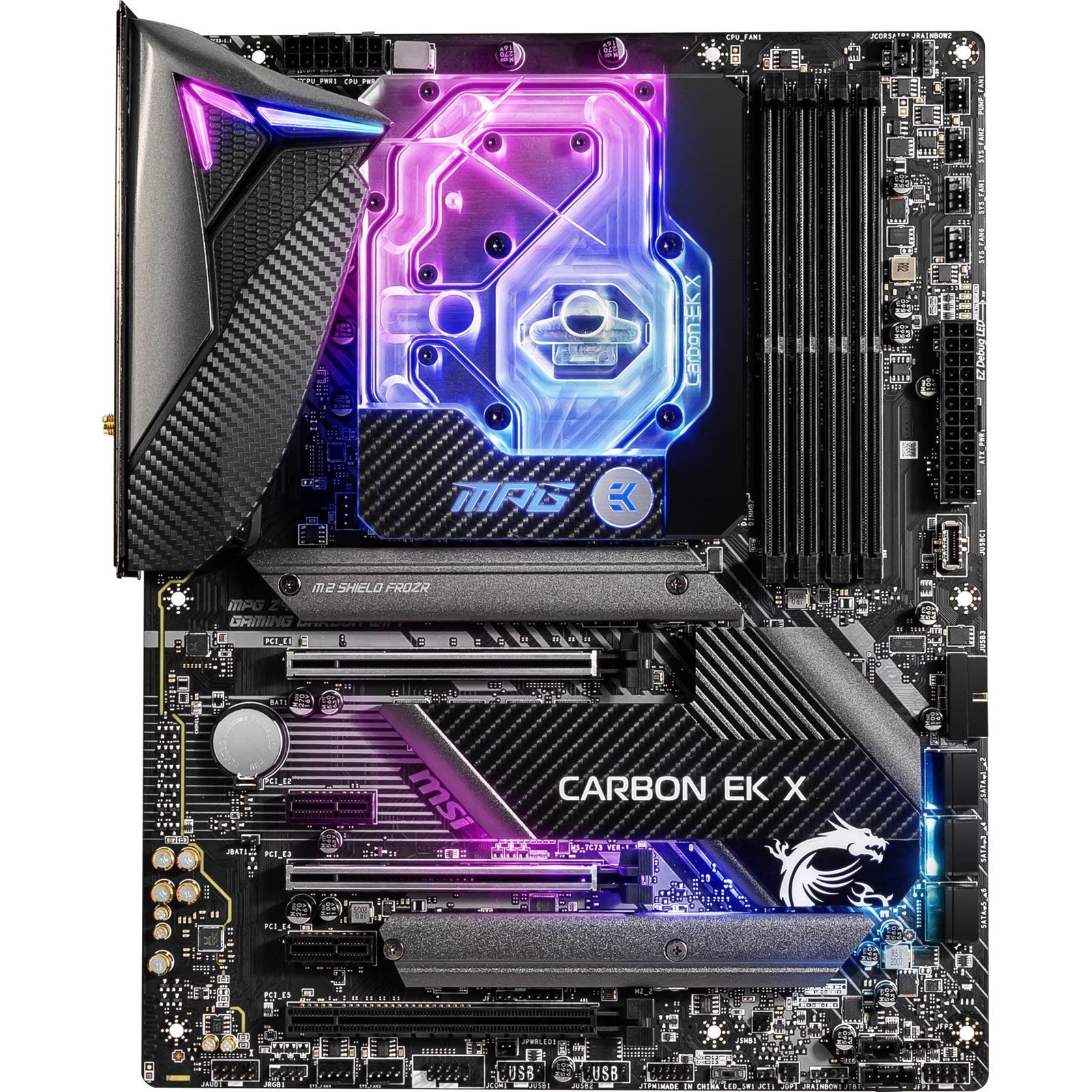 MSI Z490-CARBON-EX-X-WIFI 6 MPG Z490 CARBON EK X with custom designed ...