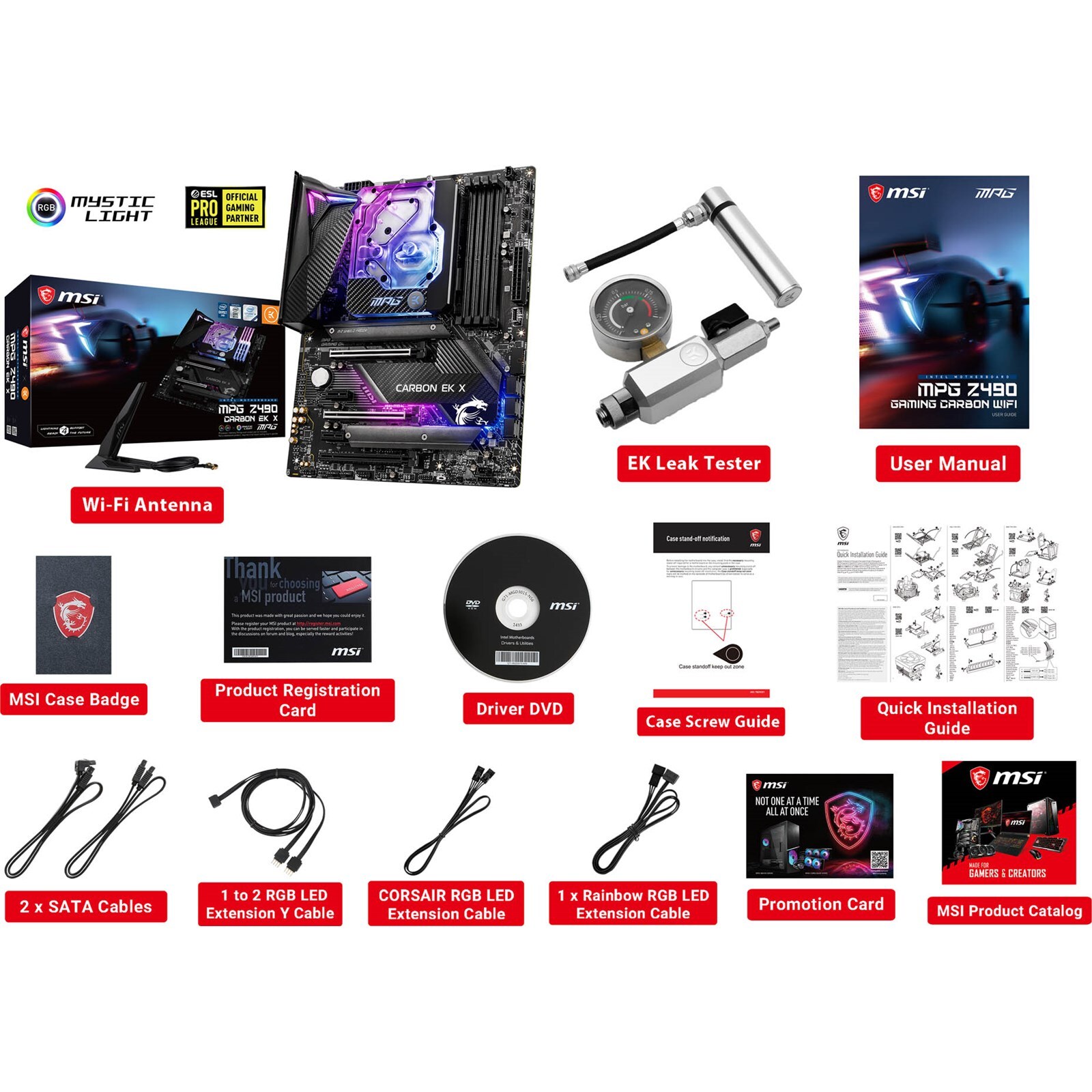 MSI Z490-CARBON-EX-X-WIFI 6 MPG Z490 CARBON EK X with custom designed ...