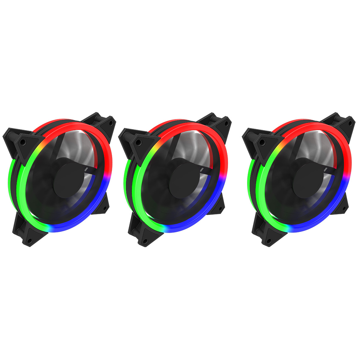 GameMax RGB Kit 3x Velocity Fans 1x Viper Strip 1x Hub 4pin Sync Brown ...