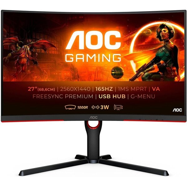 Aoc 27 Inch 165 hz QHD VA Curved Gaming Monitor | Falcon Computers