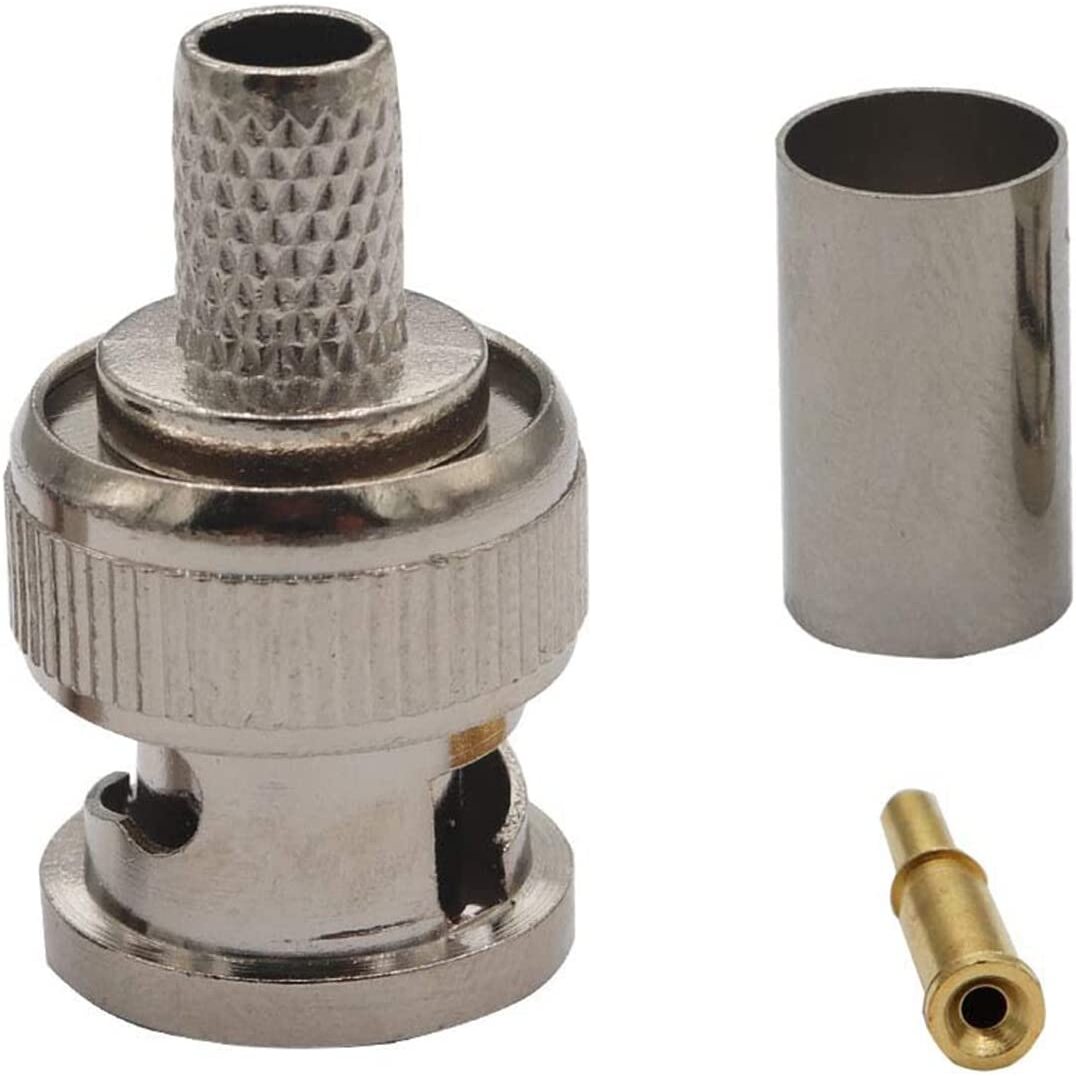 Generic BNC Crimp Male RG59 Connector 3 in 1 Coaxial Cable RG59 Plugs ...
