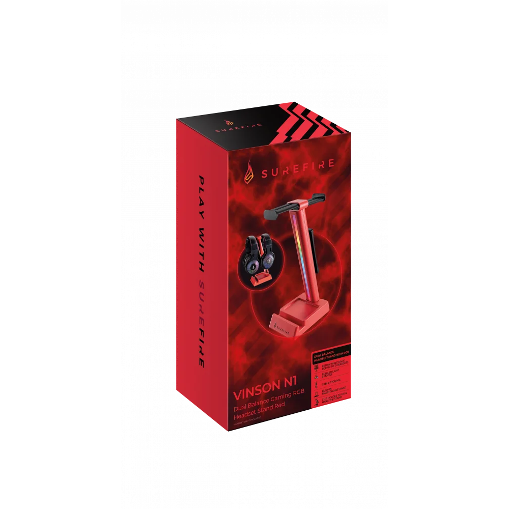 Surefire Vinson N1 Dual Balance Gaming Rgb Headset Stand Red | Falcon ...