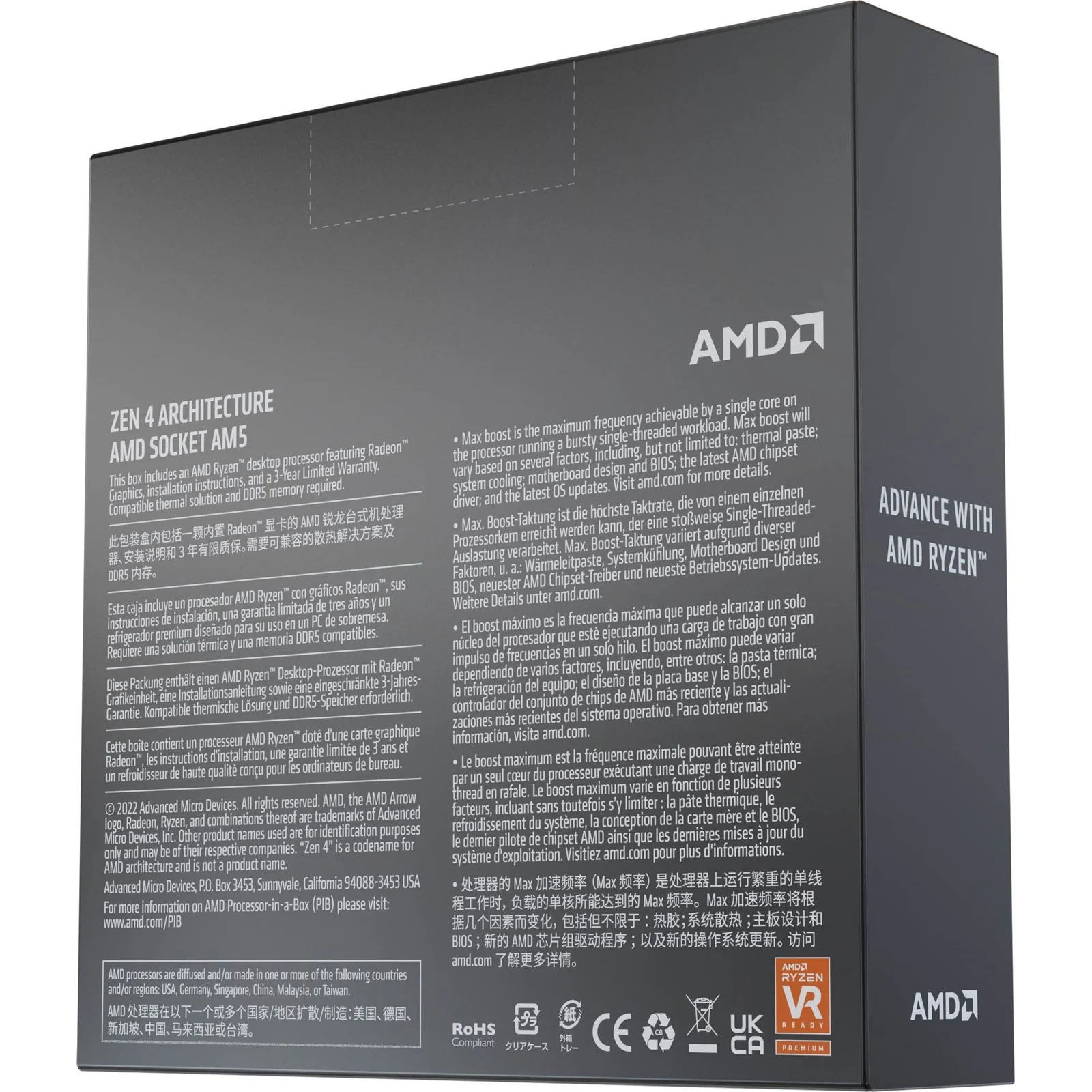 AMD 100-100000593WOF Ryzen 5 7600X 6 Core AM5 CPU/Processor | Falcon ...
