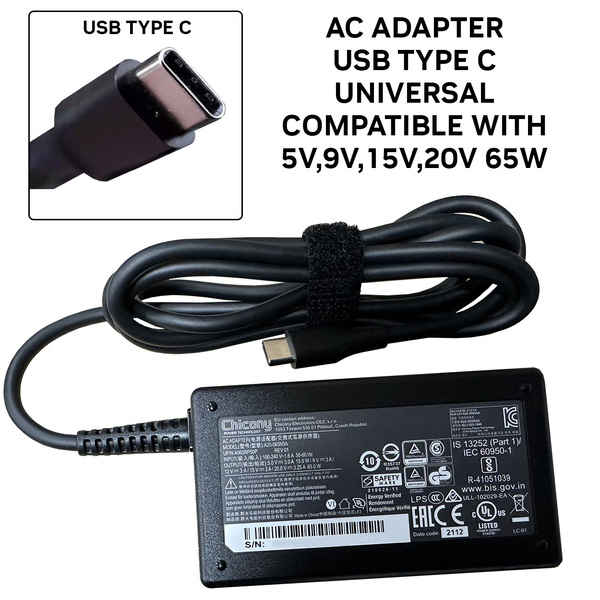 2 Power AC Adapter USB-C 5V,9V,15V,20V 65W | Falcon Computers