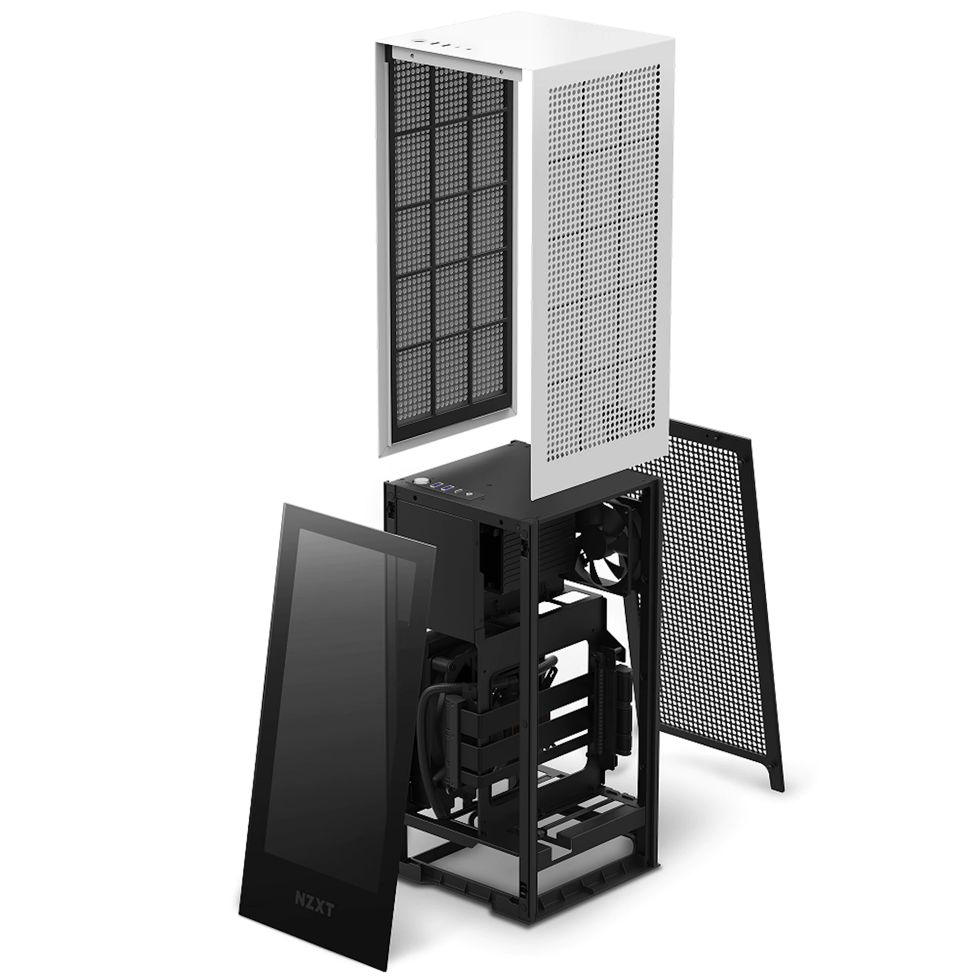 NZXT H1 v2 Mini-ITX Case with AIO + 750w PSU - Tempered Glass - WHITE ...