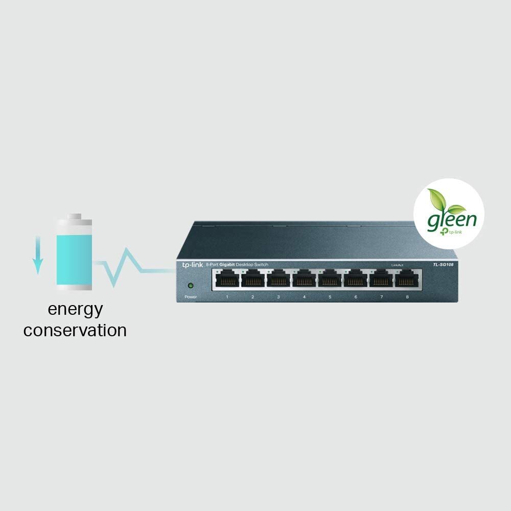 TP-LINK 8 Port Gigabit Unmanaged Desktop Switch - Metal | Falcon Computers