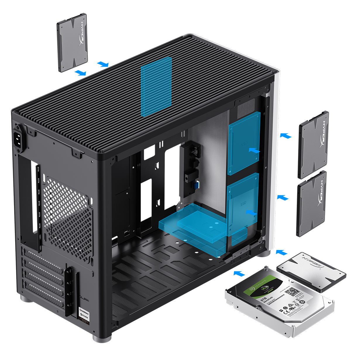 GameMax Spark White Gaming Cube MATX | Falcon Computers