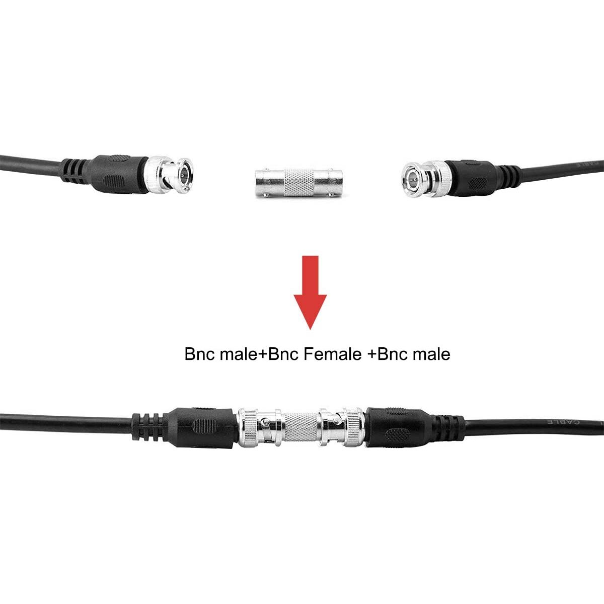 Generic (2 PACK) Female to Female CCTV BNC Coupler / Connector ...
