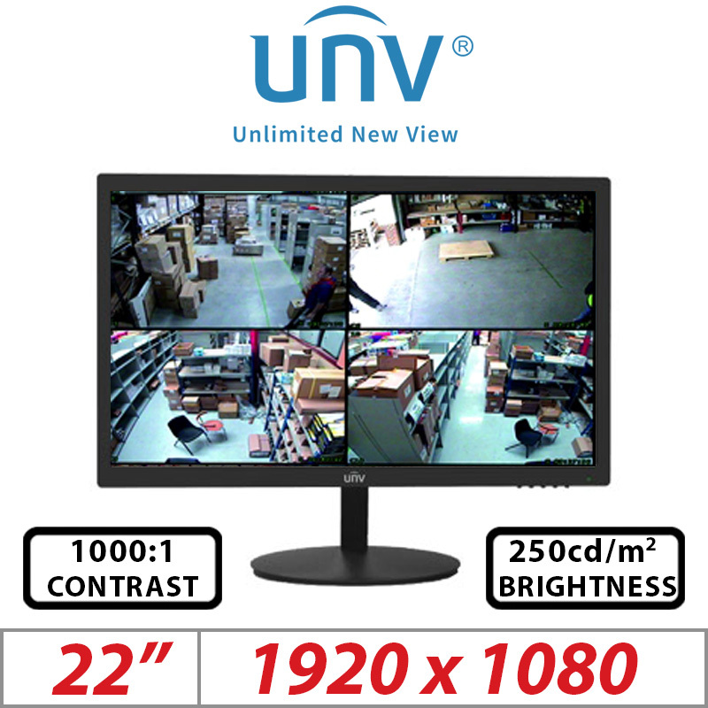 UNIVIEW MW3222-V 22 INCH UNIVIEW LED FHD 24/7 OPERATION CCTV MONITOR ...