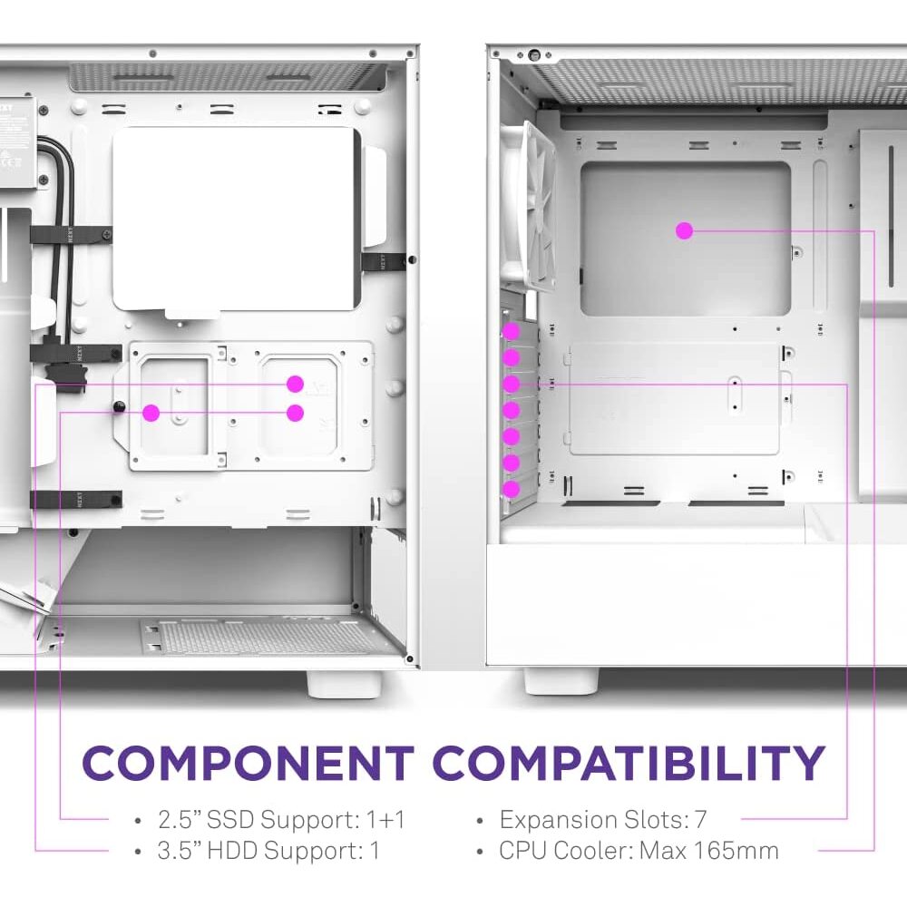NZXT H5 ELITE RGB MATT WHITE MID TOWER CASE | Falcon Computers