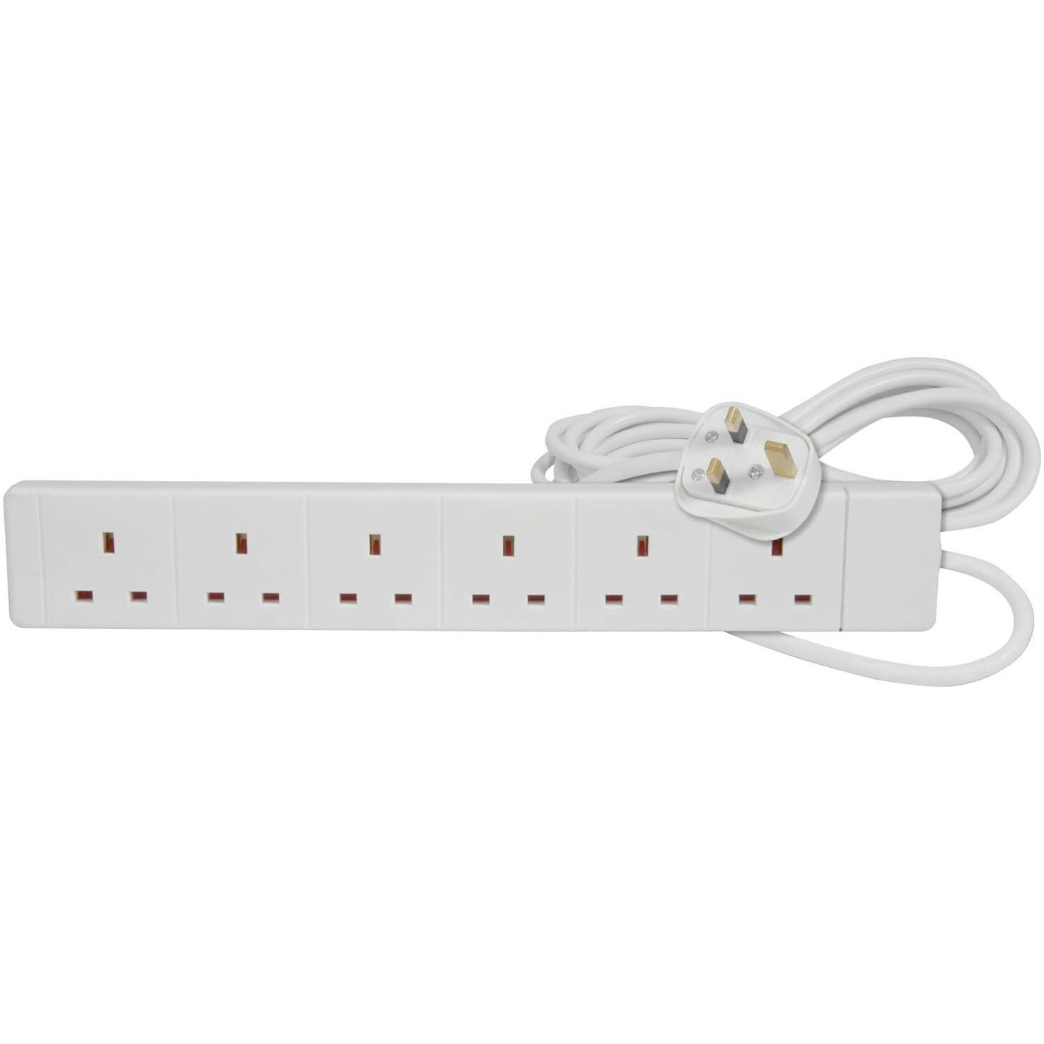 PRO-ELEC 5m, 6 Gang Mains Power Multi Socket Extension Lead, 13amp ...